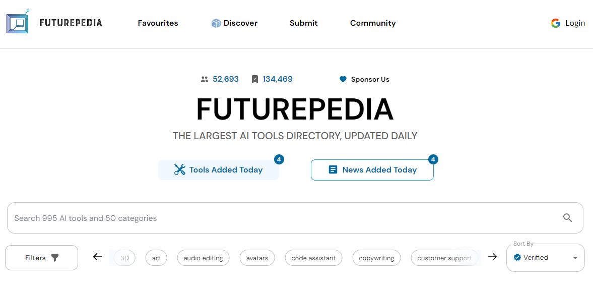 FuturePedia：Futurepedia 一个在线最大的人工智能AIGC工具目录,网站在线收录-AI工具箱