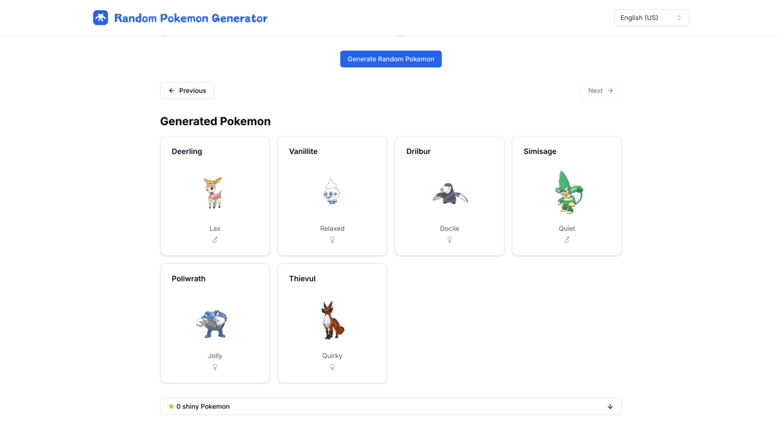 Random Pokemon Generator：选择风格，一键生成的随机宝可梦生成器-AI工具箱
